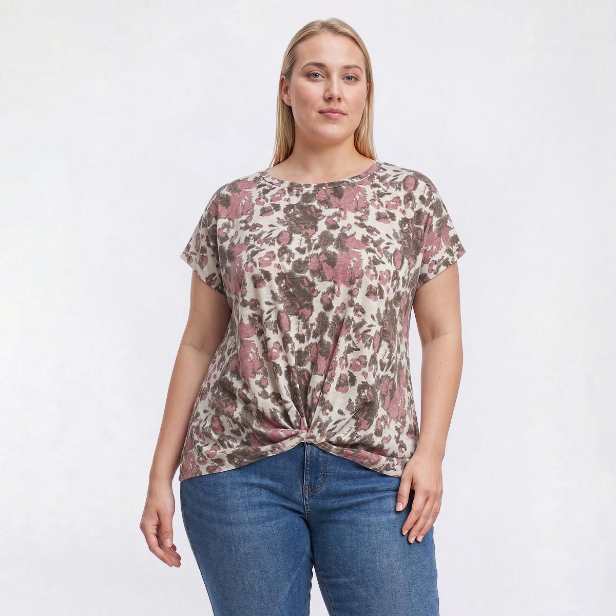Click here for Plus Size Architect(R) Knot Front Splatter Abstrac... prices